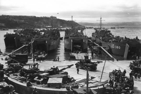 Loading LCTs in England - D-Day, June 6th 1944 - War Photos