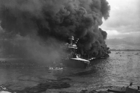 Sinking USS California - Pearl Harbor Raid, December 7th 1941 - War Photos